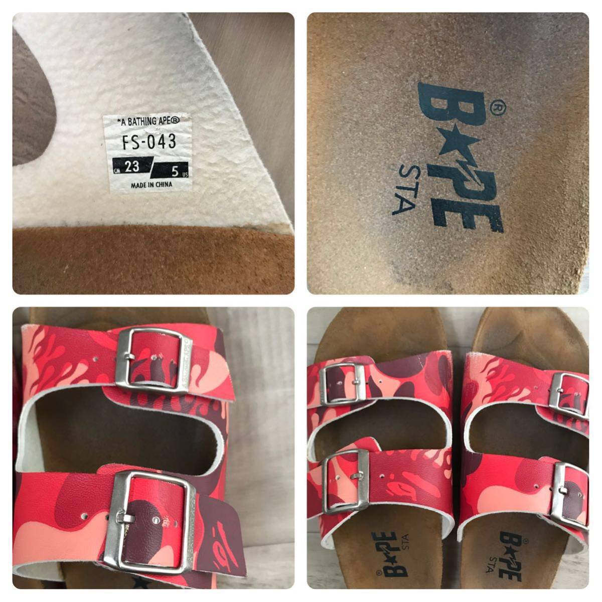 ★ムック限定★ fire camo サンダル a bathing ape bape sandals エイプ ベイプ ファイヤーカモ mook ...