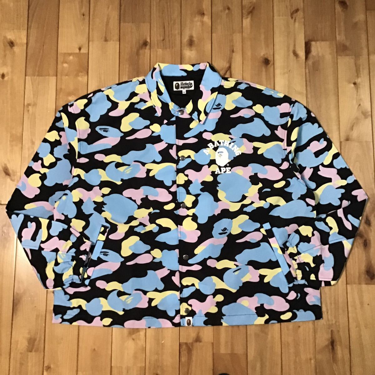 ★XL★ New multi camo coach jacket a bathing ape BAPE cotton candy camo ...
