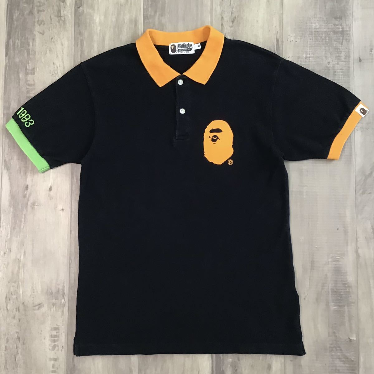 APE HEAD ポロシャツ Mサイズ black a bathing ape BAPE polo shirt エイプ ベイプ アベイシング ...