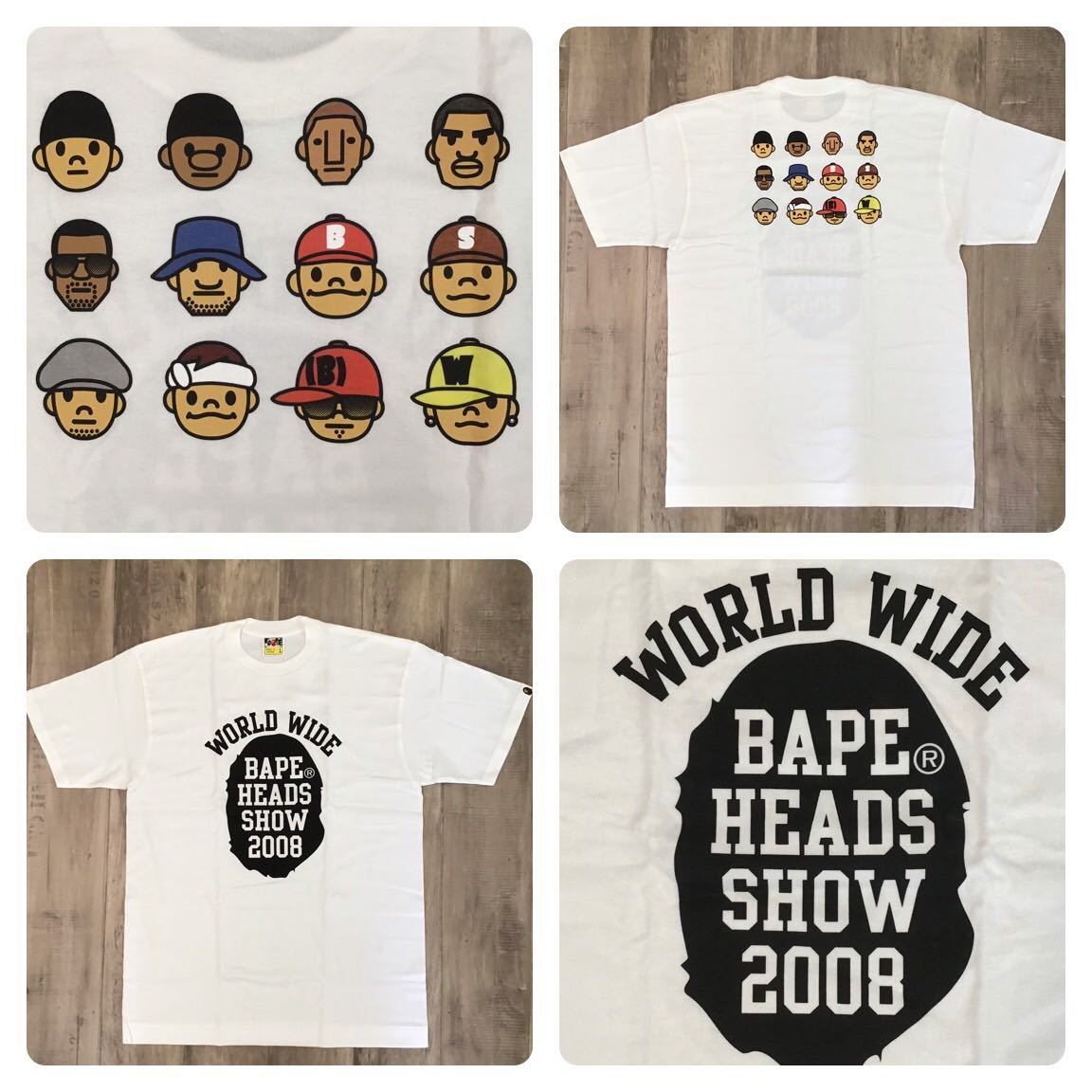 ★新品★ bape heads show 2008 Tシャツ Lサイズ a bathing ape kanye pharrell nerd ...
