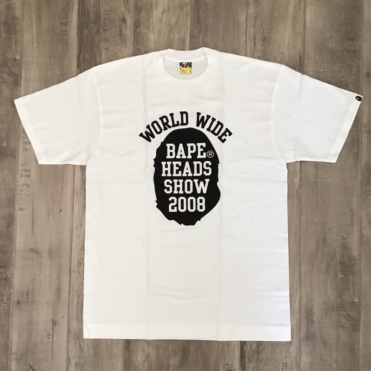 ★新品★ bape heads show 2008 Tシャツ Lサイズ a bathing ape kanye pharrell nerd ...