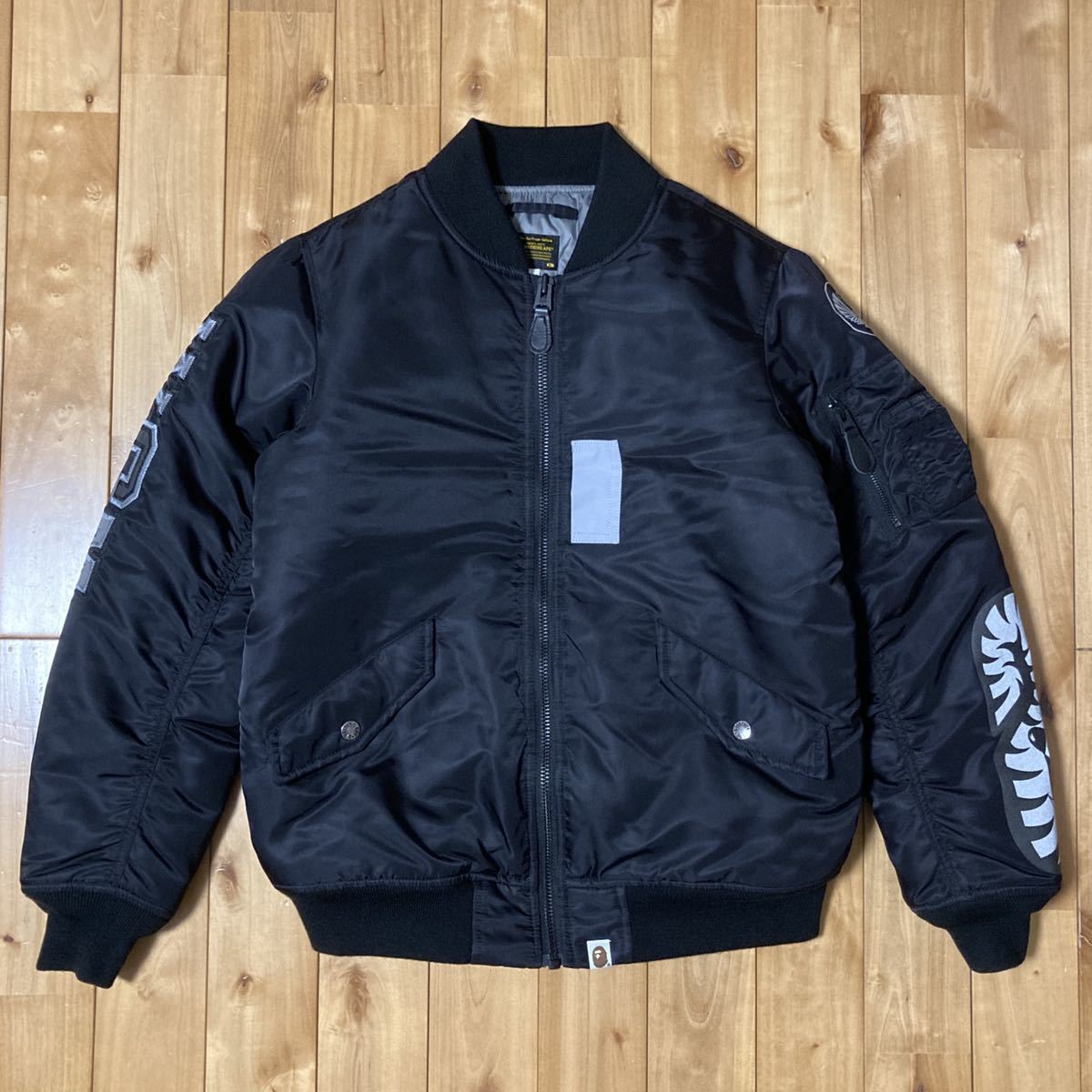 REFLECTOR SHARK MA-1 bomber jacket Sサイズ black a bathing ape BAPE エイプ ベ ...