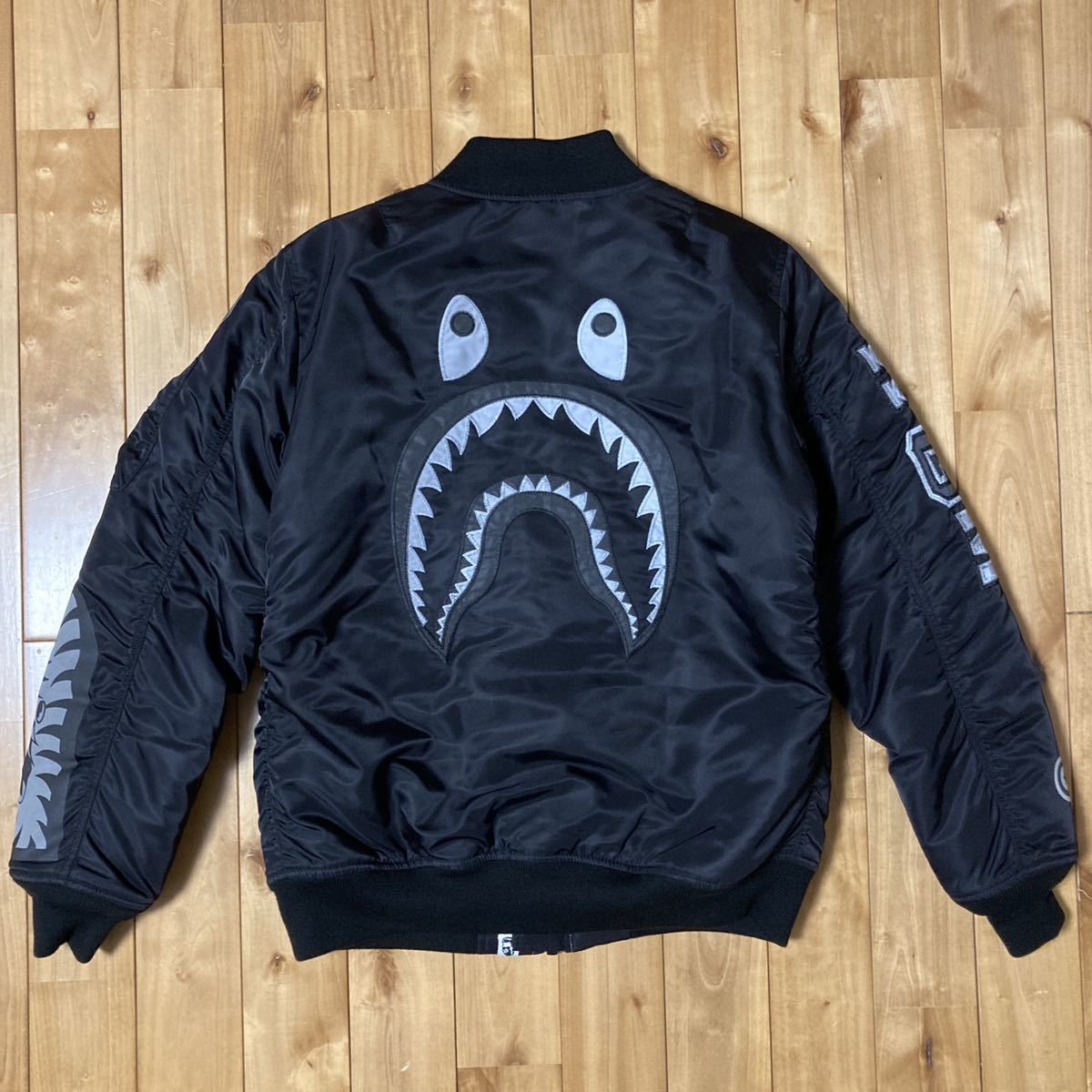 REFLECTOR SHARK MA-1 bomber jacket Sサイズ black a bathing ape BAPE エイプ ベ ...