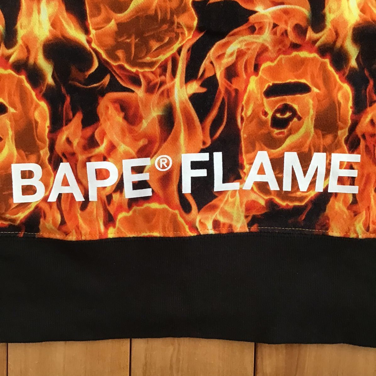 ★XL★ BAPE FLAME フルジップ パーカー a bathing ape BAPE fire full zip hoodie エイプ ...