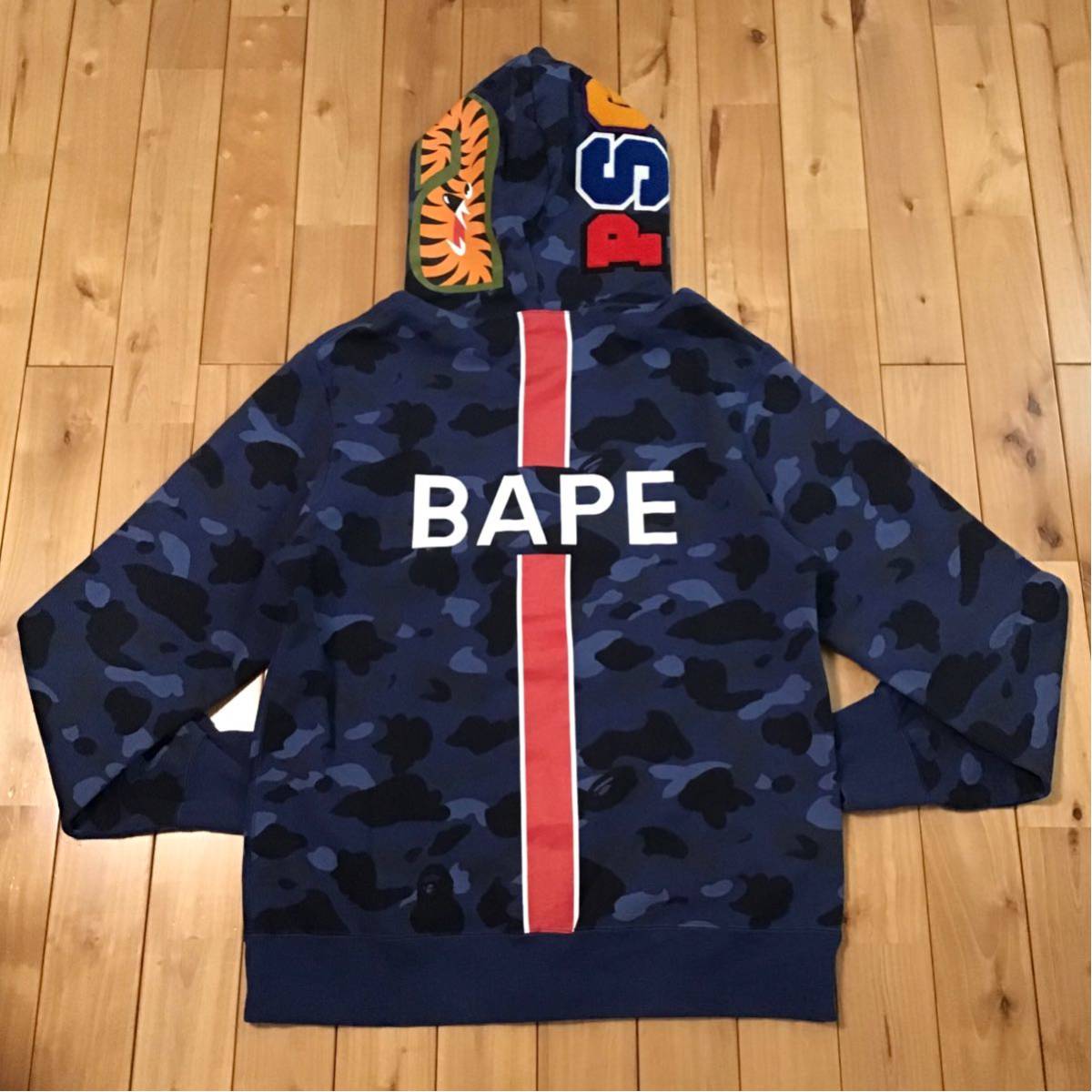 ★2XL★ PSG シャーク パーカー a bathing ape BAPE camo Paris shark full zip hoodie ...