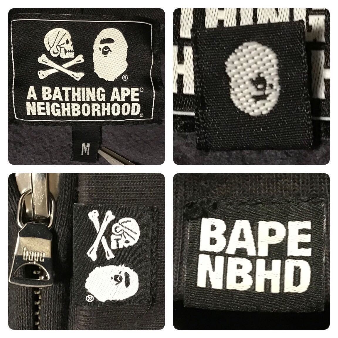 BAPE × NEIGHBORHOOD シャーク パーカー Mサイズ shark full zip hoodie ネイバーフッド エイプ ベイ ...