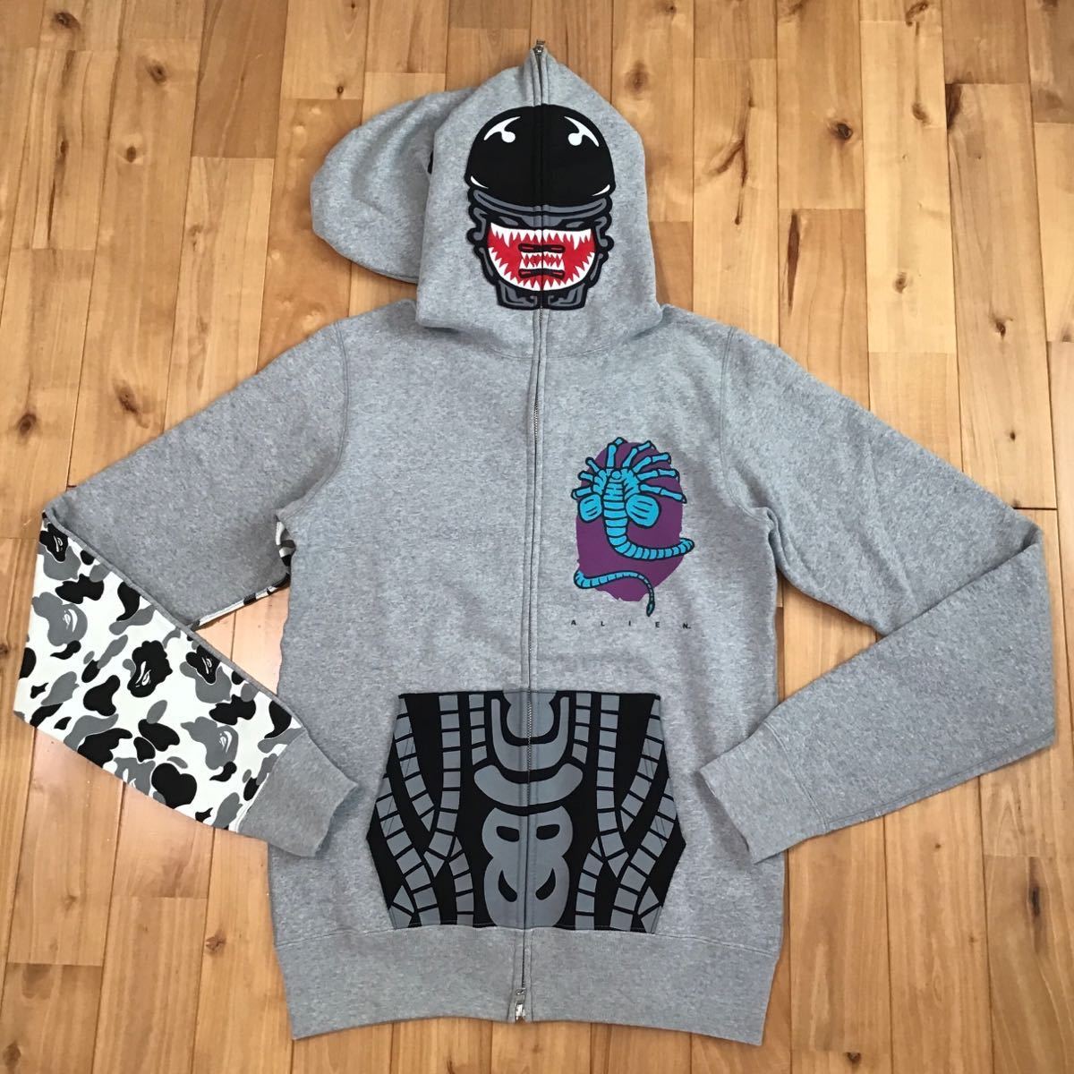 ★蓄光★ ALIEN FACE FULL ZIP HOODIE Mサイズ a bathing ape BAPE camo エイプ ベイプ ...
