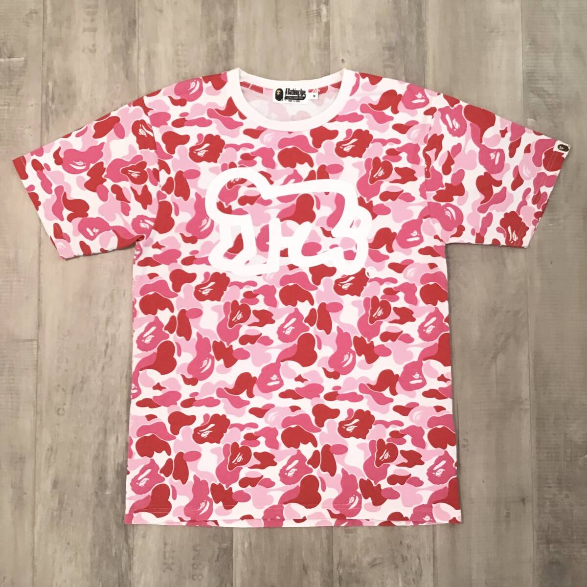 キースヘリング × BAPE ABC camo Pink Tシャツ Mサイズ KEITH HARING a bathing ape エイプ ベイプ アベイシングエイプ ABCカモ ピンク y7 ...