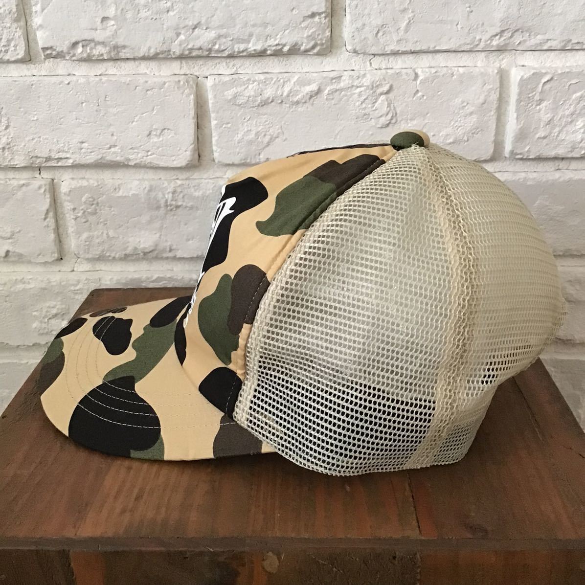 ★新品★ Moussy × NIGO 1st camo yellow メッシュ キャップ a bathing ape BAPE trucker ...