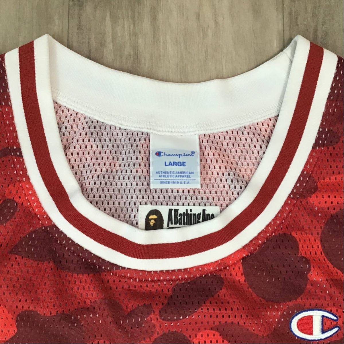 champion × BAPE basketball tank top Lサイズ red camo a bathing ape BAPE ...
