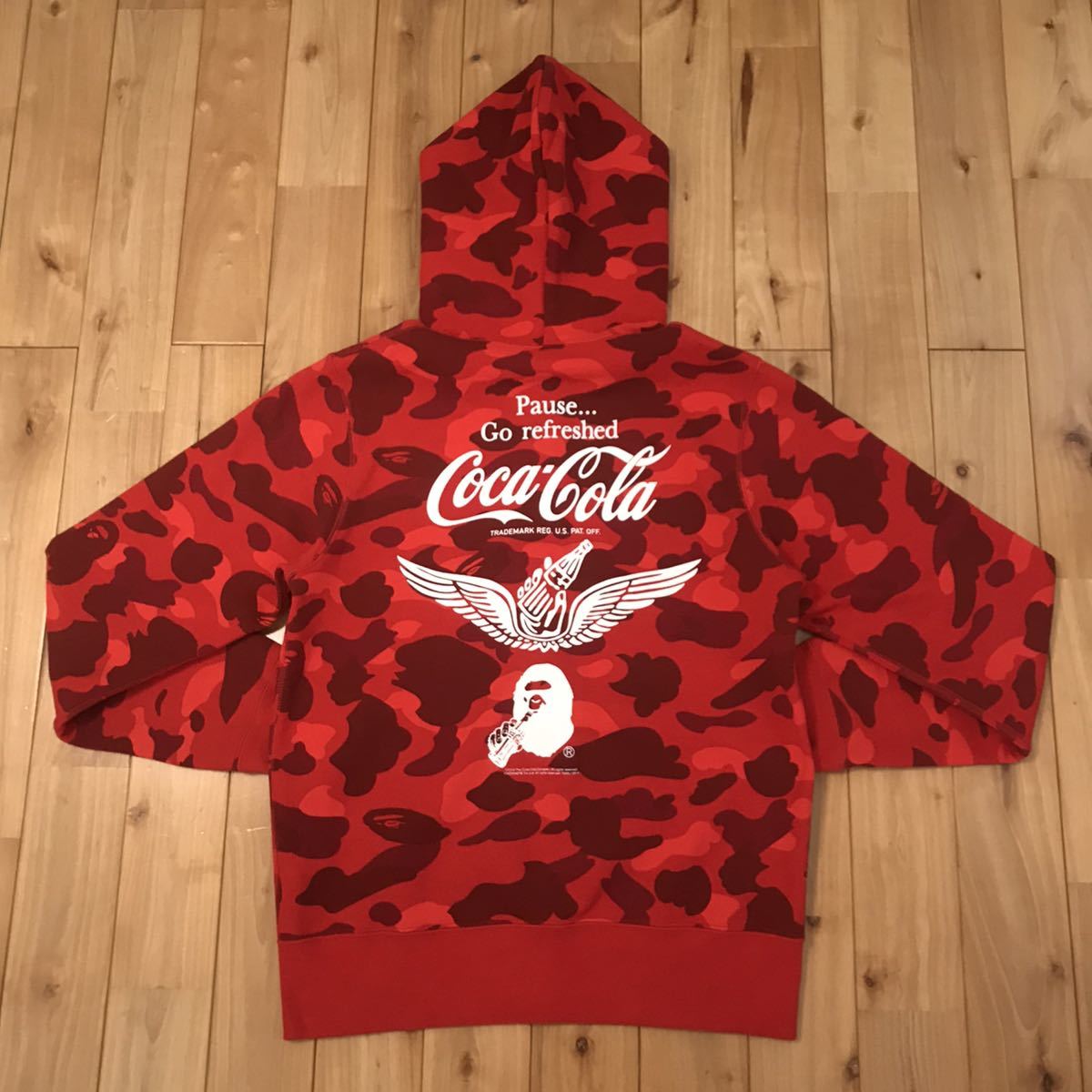 Coca cola Red camo フルジップ パーカー Sサイズ BAPE full zip hoodie a bathing ape ...