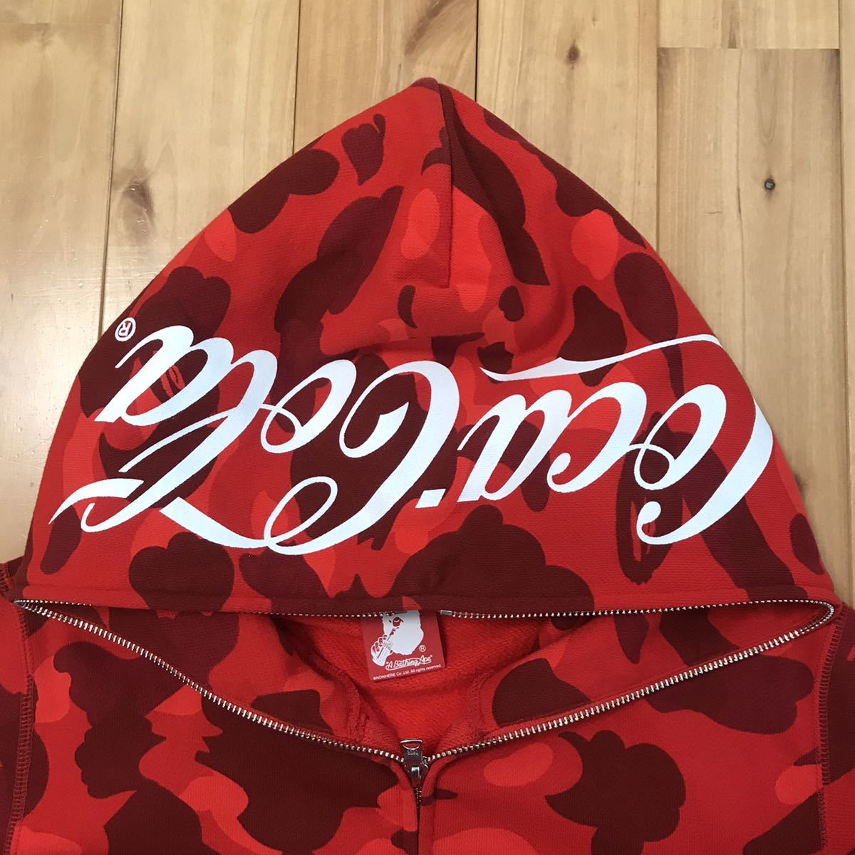 Coca cola Red camo フルジップ パーカー Sサイズ BAPE full zip hoodie a bathing ape ...