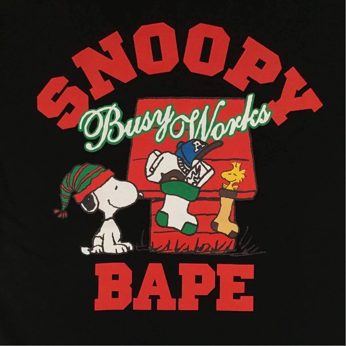 SNOOPY × BAPE Tシャツ Sサイズ black a bathing ape bape スヌーピー ピーナッツ peanuts エイプ ベイプ アベイシングエイプ nhi2 ...