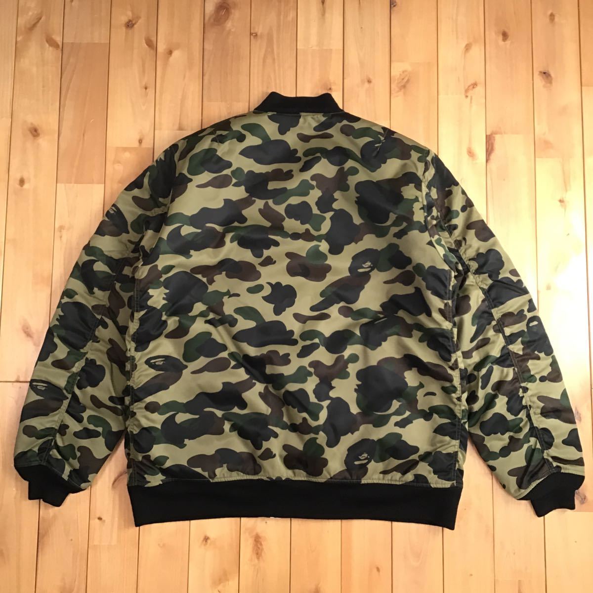 ★3XL★ 1st camo green MA-1 bomber jacket a bathing ape BAPE エイプ ベイプ アベイシングエイプ ジャケット 迷彩 XXXL i4575 ...