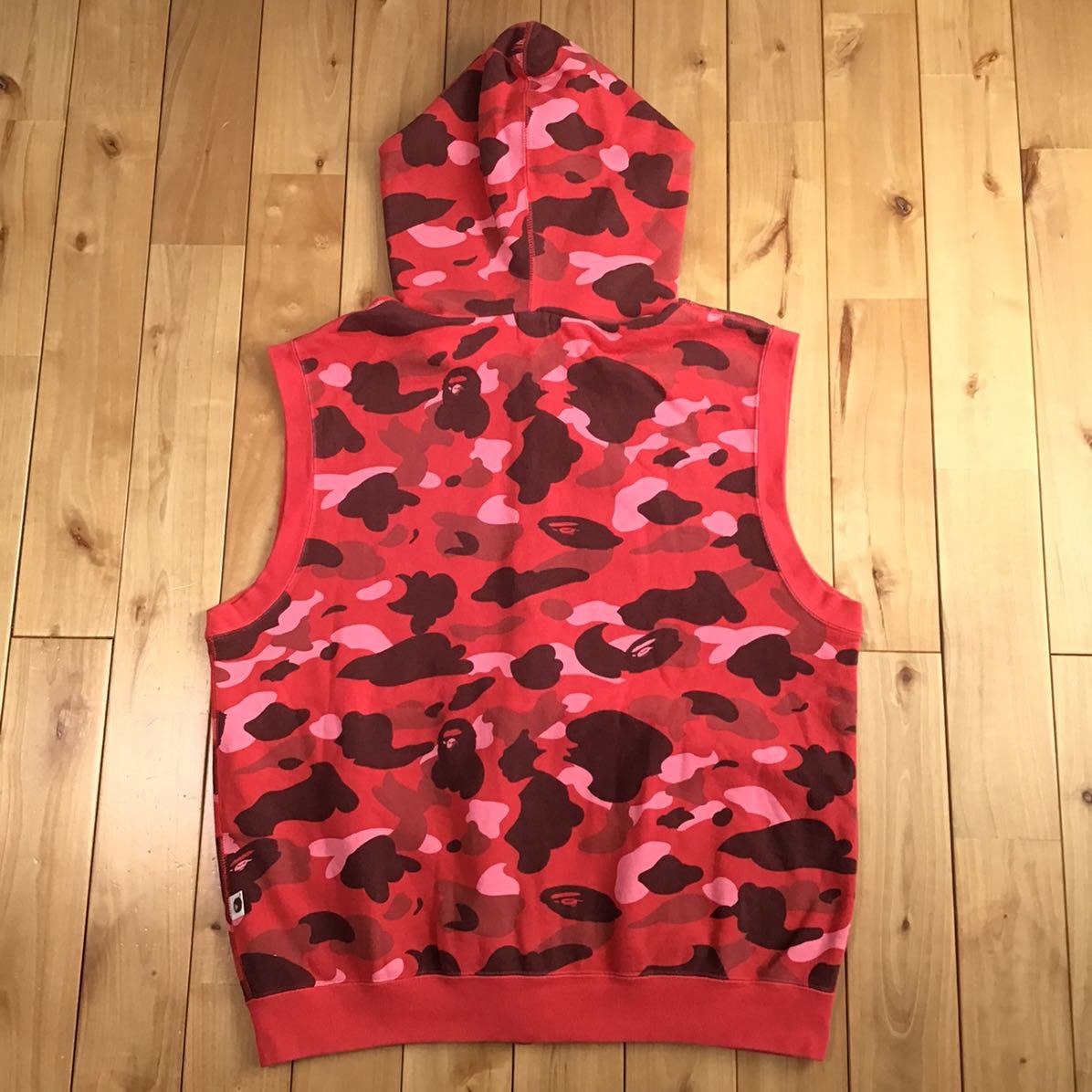 Pharrell camo スウェット パーカー ベスト Mサイズ a bathing ape BAPE zip hoodie vest エイ ...