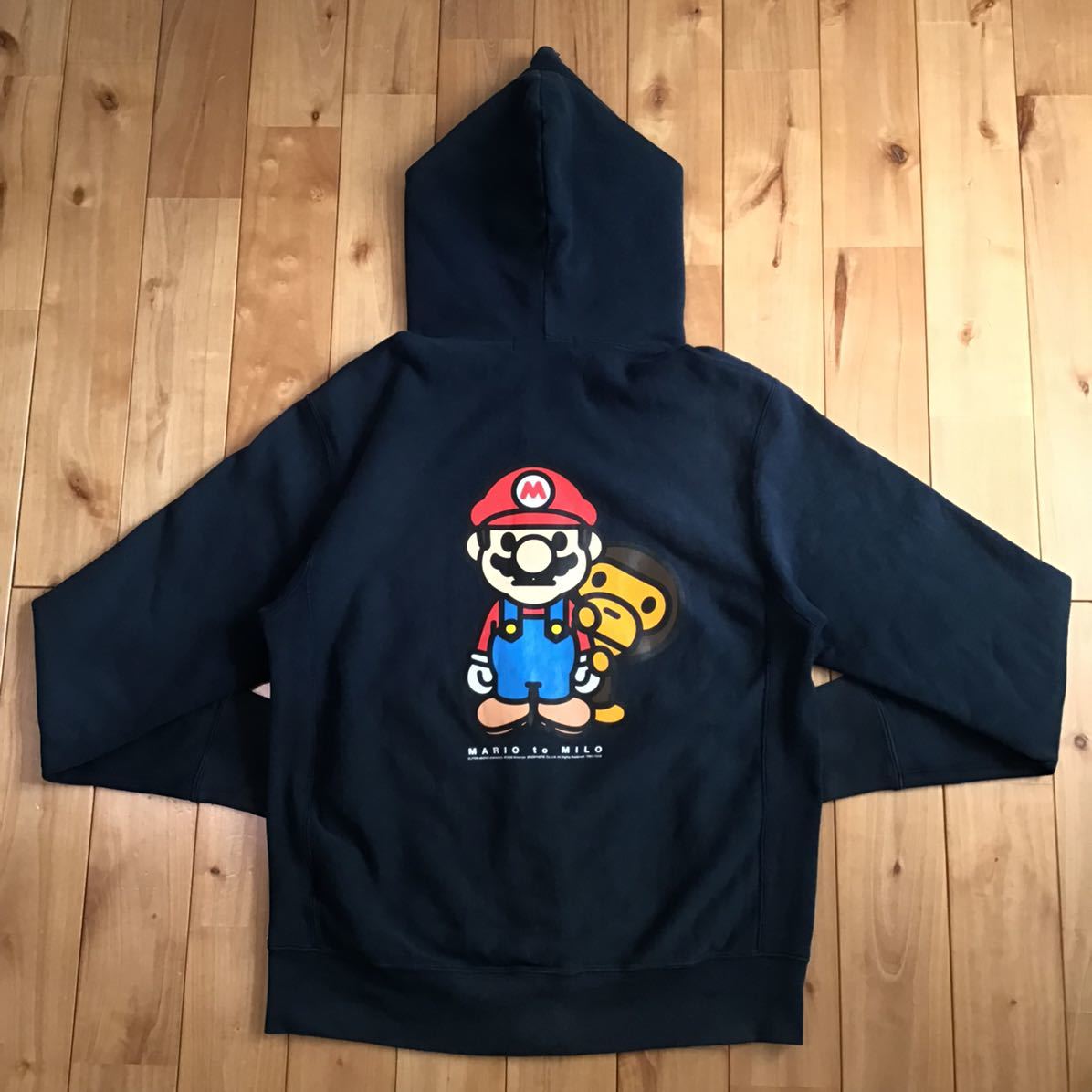 Nintendo × BAPE マリオ マイロ フルジップ パーカー Sサイズ NAVY a bathing ape full zip ...