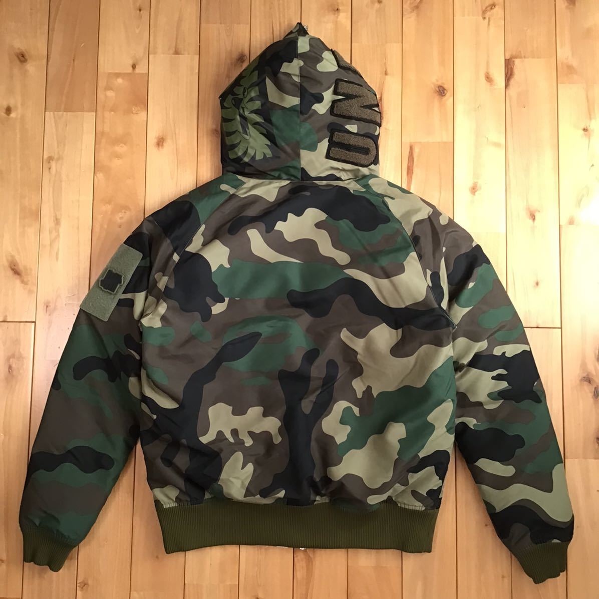 Undefeated × BAPE SHARK HOODIE DOWN jacket a bathing ape エイプ ベイプ アベイシング ...