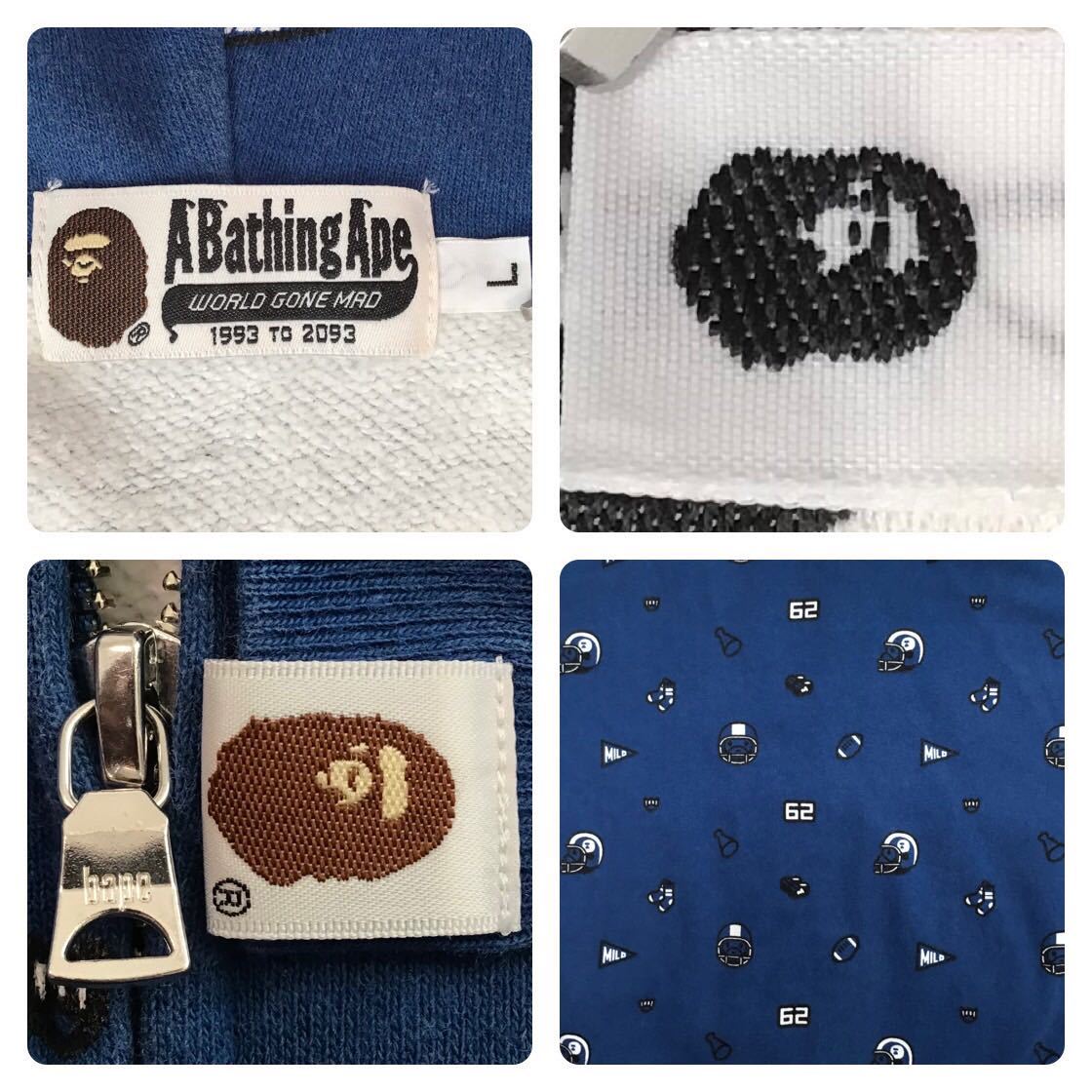 マイロ フットボール モノグラム パーカー Lサイズ a bathing ape football Milo monogram BAPE ...