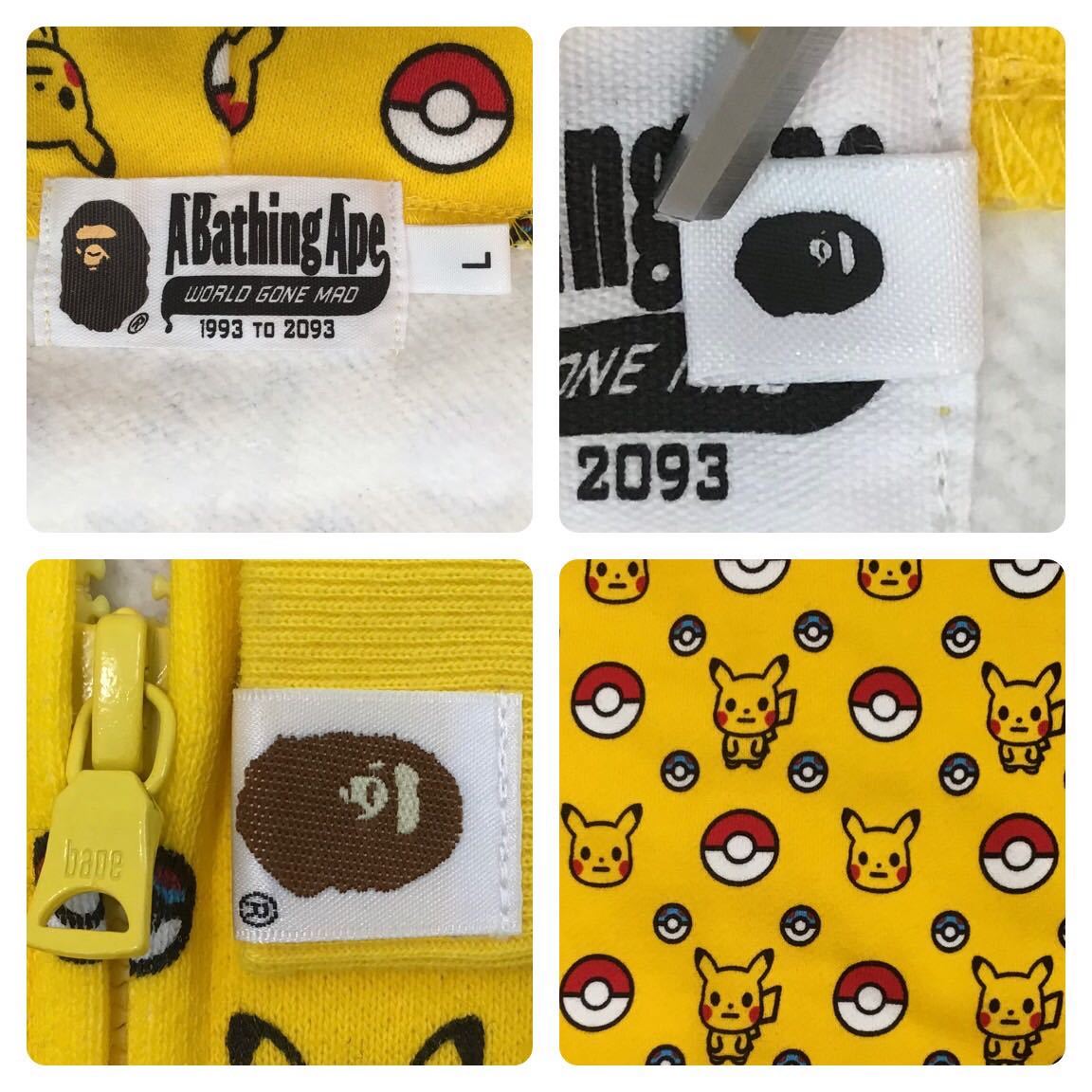 ★美品★ ポケモン × BAPE フルジップ パーカー Lサイズ a bathing ape pokemon full zip hoodie ...