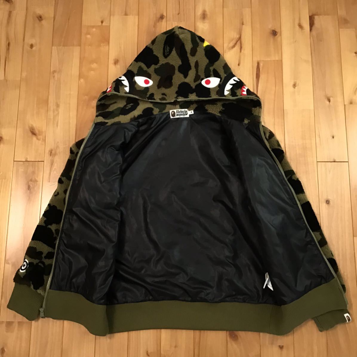 ボア シャーク パーカー Mサイズ BOA shark full zip hoodie a bathing ape BAPE camo エイプ ...