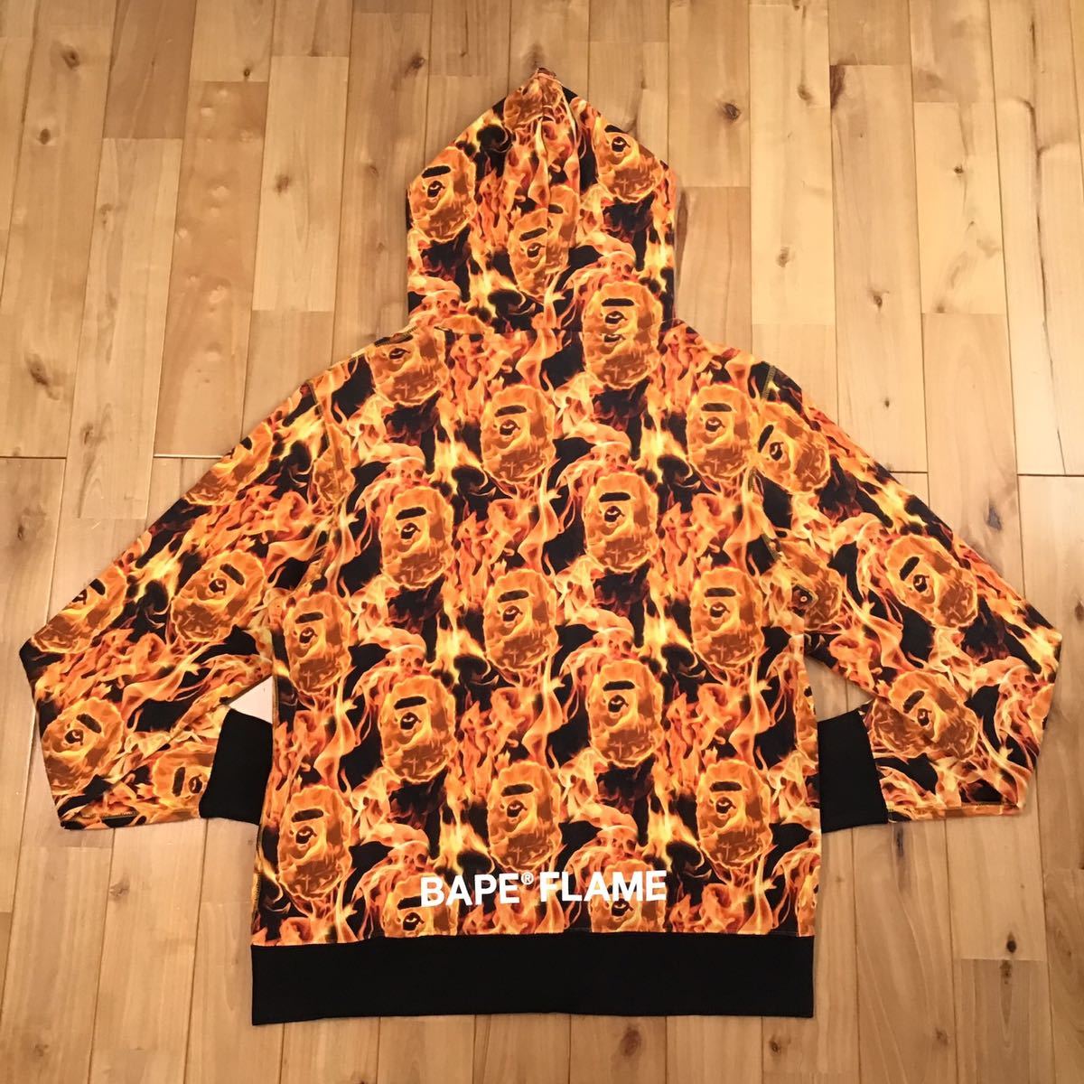 BAPE FLAME フルジップ パーカー Lサイズ a bathing ape BAPE fire full zip hoodie エイプ ...