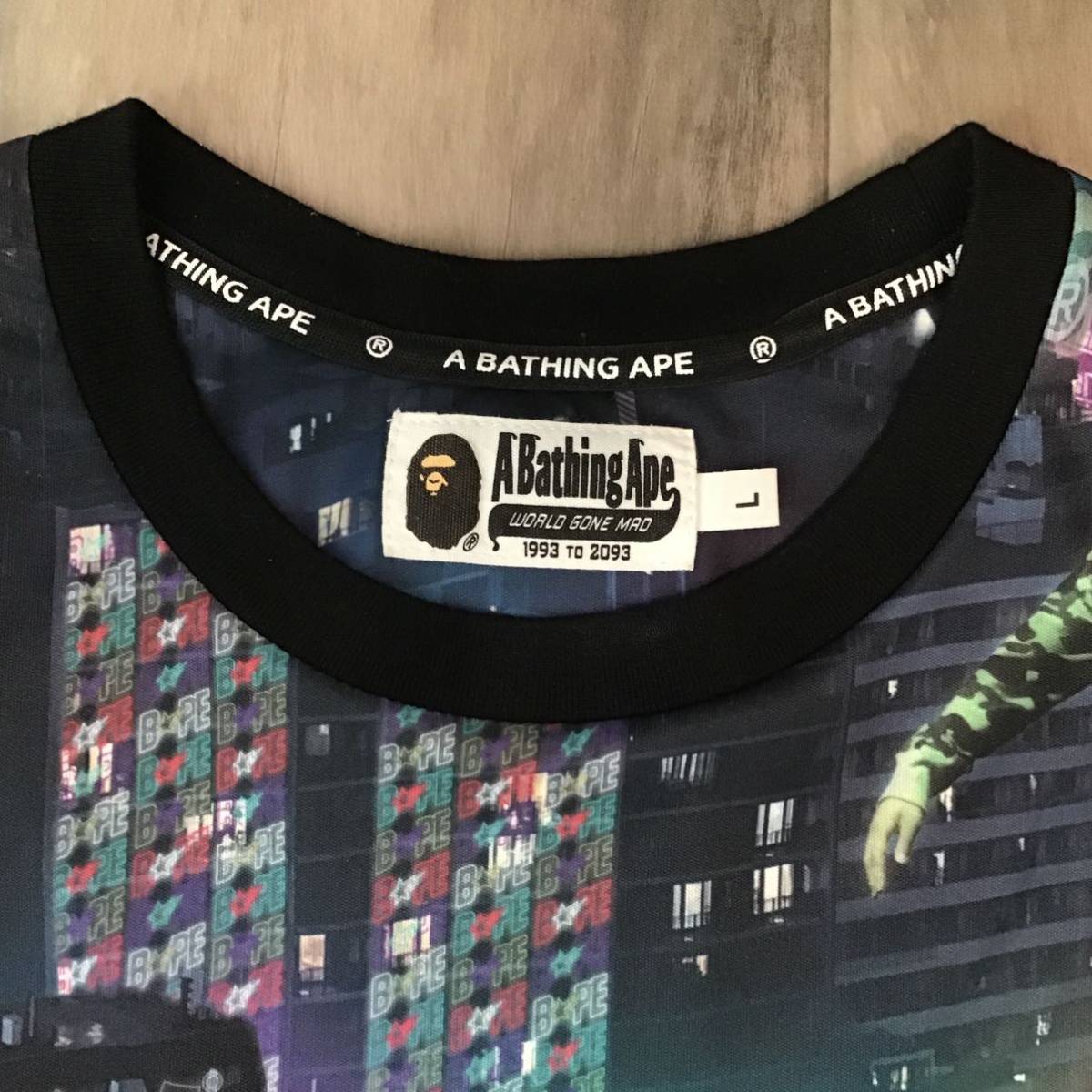 NEON TOKYO Tシャツ Lサイズ a bathing ape BAPE teriyaki shark エイプ ベイプ アベイシング ...