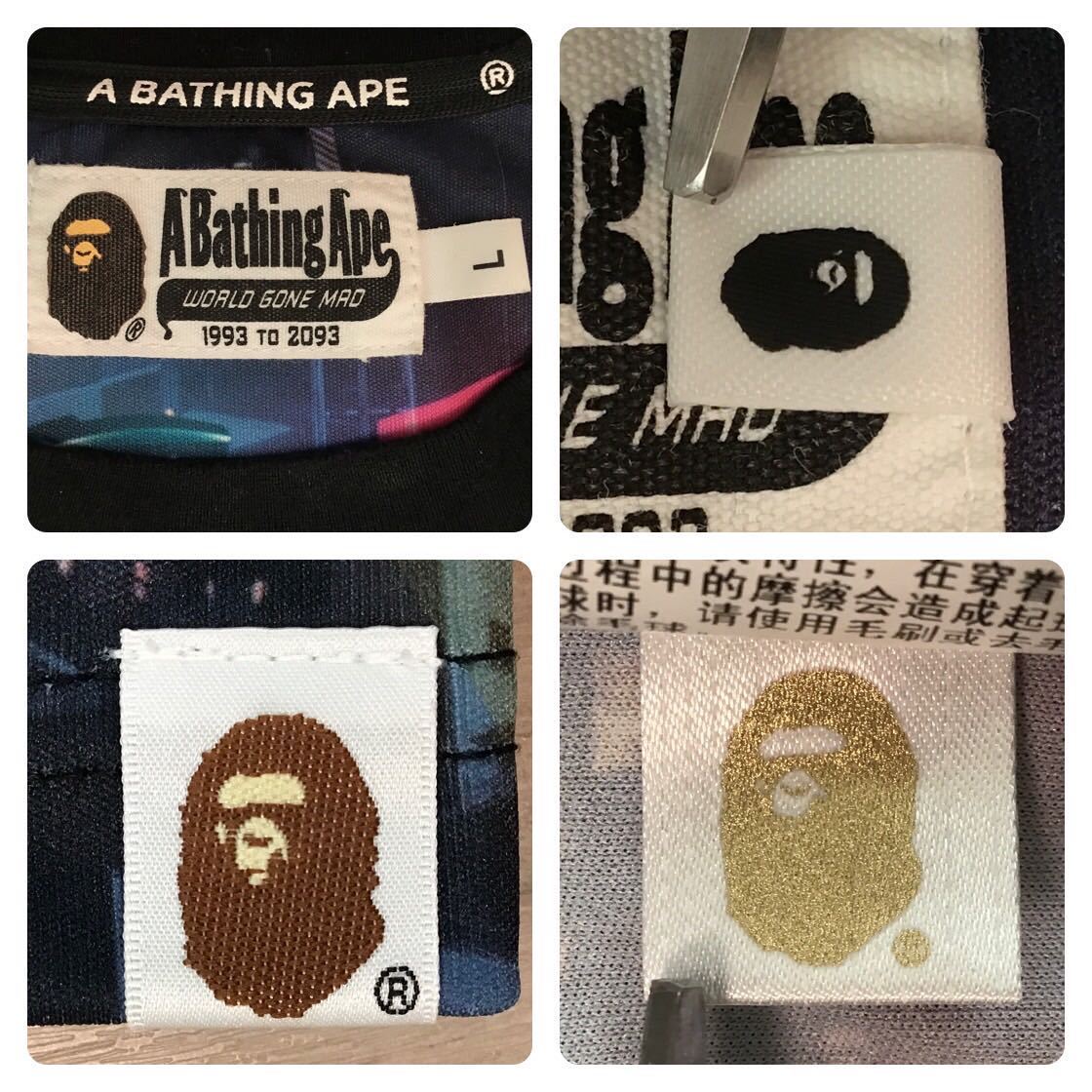 NEON TOKYO Tシャツ Lサイズ a bathing ape BAPE teriyaki shark エイプ ベイプ アベイシング ...