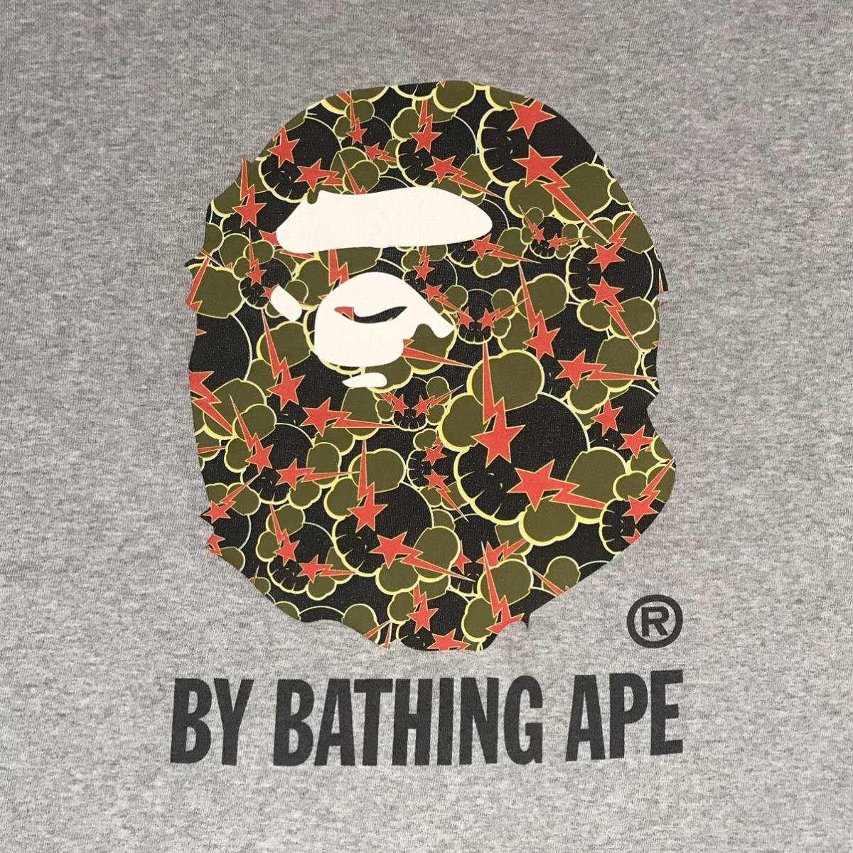 BAPE × KAWS skull sta head Tシャツ Mサイズ グレー a bathing ape STAR カウズ エイプ ベイプ ...