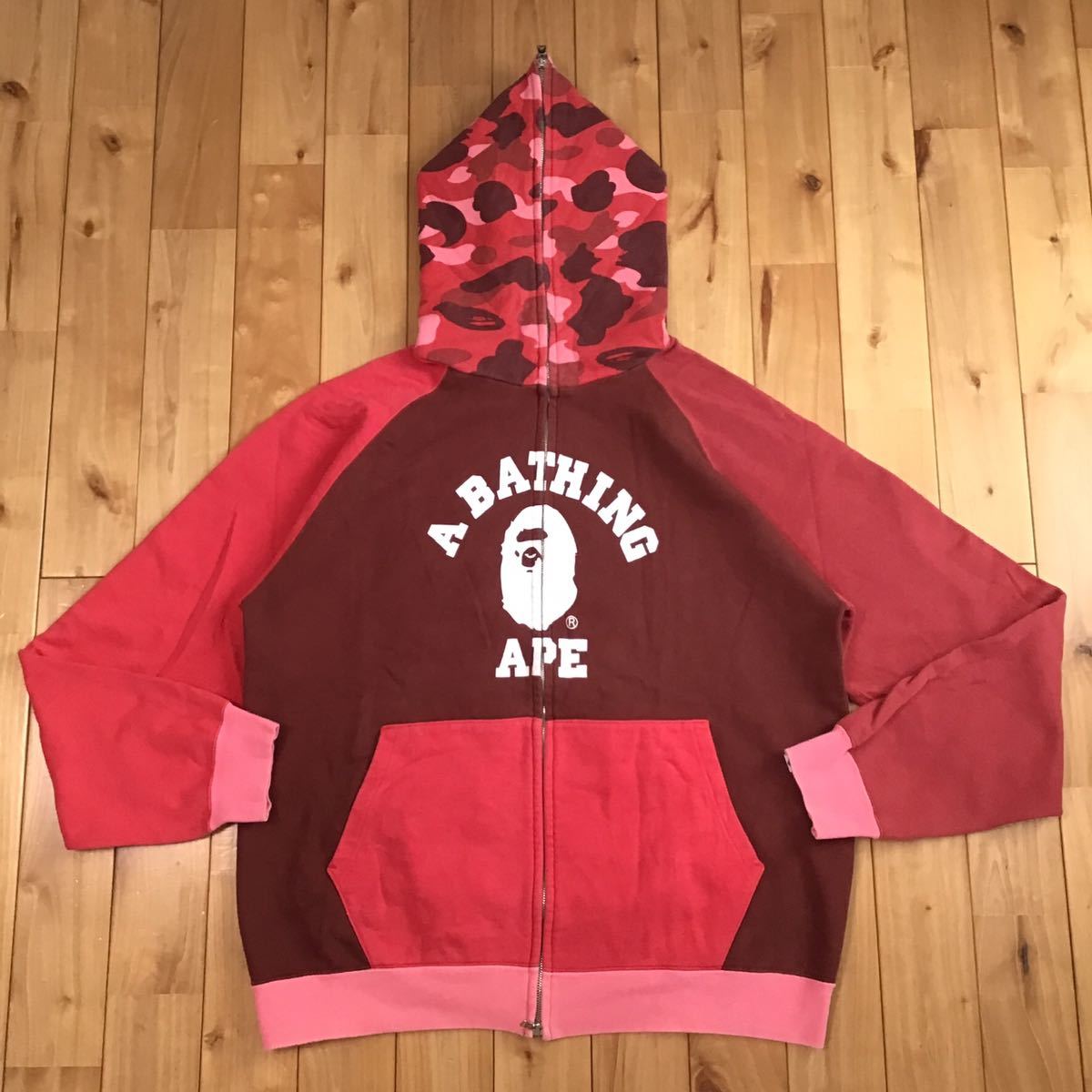 Pharrell camo カレッジロゴ クレイジー パーカー Lサイズ a bathing ape BAPE full zip hoodie ...