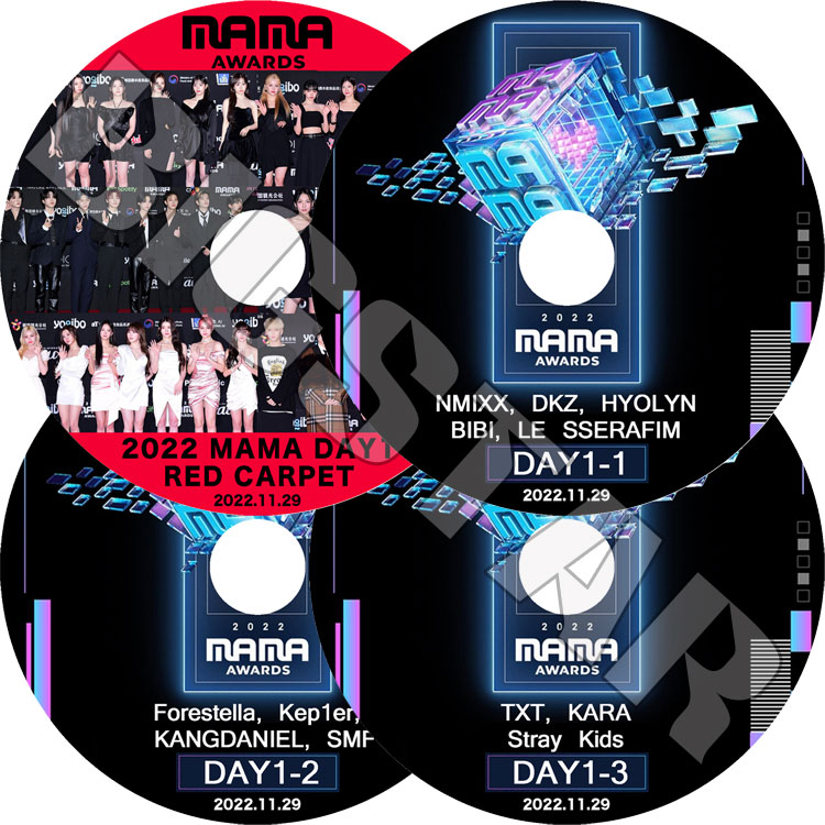 K-POP DVD 2022 MAMA Mnet Asia Music Awards & RED CARPET 4枚SET DAY1 2022.11.29- LE SSERAFIM ...