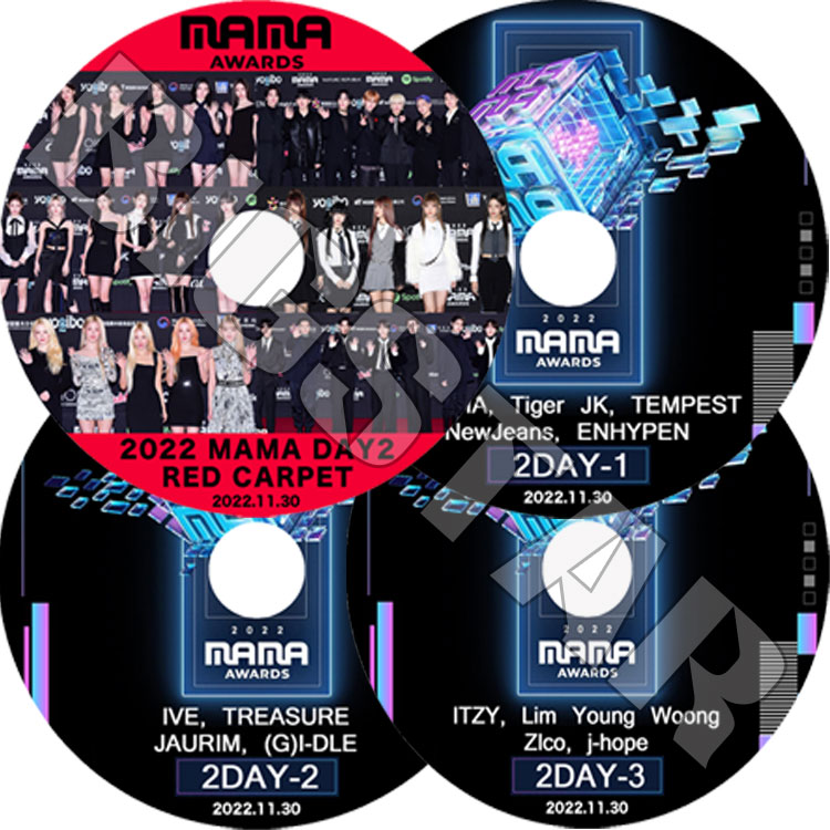 K-POP DVD 2022 MAMA Mnet Asia Music Awards + RED CARPET 2nd DAY 4枚SET 2022.11.30 - ITZY/ ENHYPEN ...