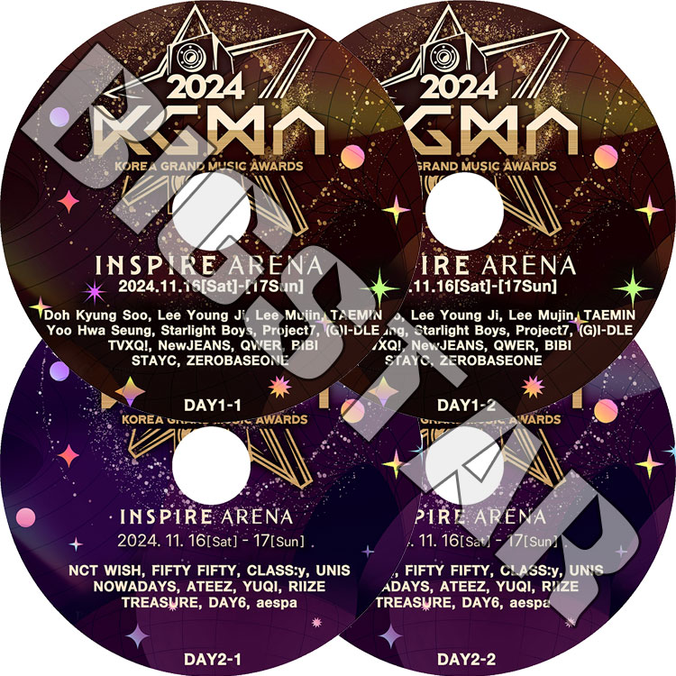 K-POP DVD 2024 KGMA AWARDS 1-2DAY 4枚Set - TVXQ TAEMIN NEWJEANS D.O AESPA NCT WISH RIIZE ATEEZ ...