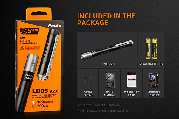 フェニックスライト/Fenix LD05 V2.0 XQ-E HI LED フラッシュライト | FENIX（フェニックスライト） | カネツネセレクト