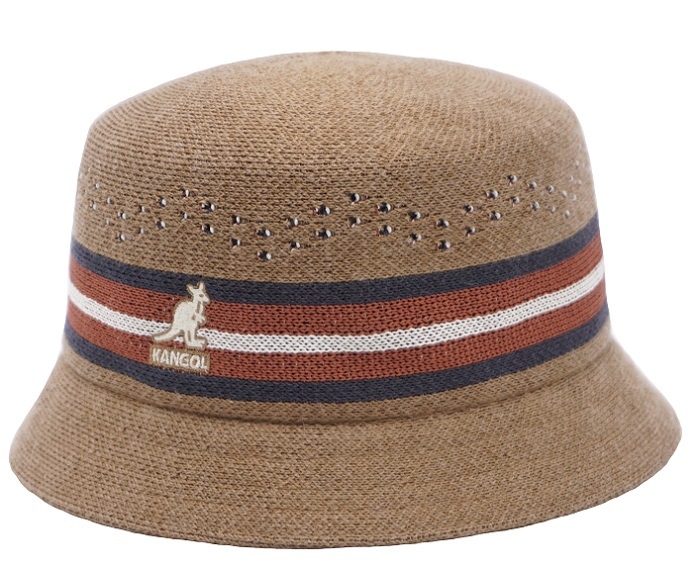 KANGOL カンゴール ハット Slick Stripe Bin スリック ストライプ ビン キャメル
