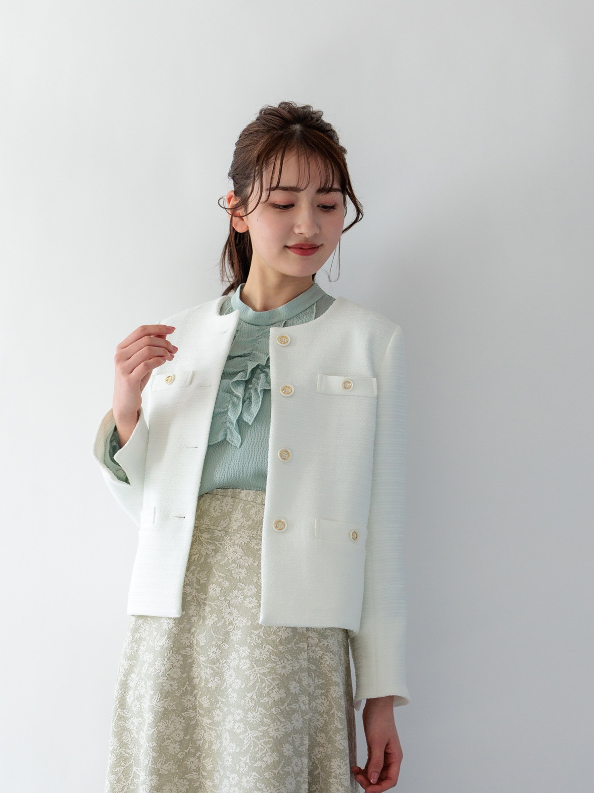 均一価格】杢調ジャガード巻風フレアースカート＜春夏物アウトレット