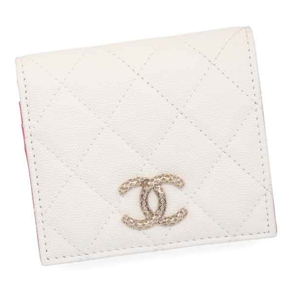 【プレミアム価格】 シャネル 財布 レディース CHANEL マトラッセ AP3185 B10218 10601 ホワイト+ピンク ゴールド ...