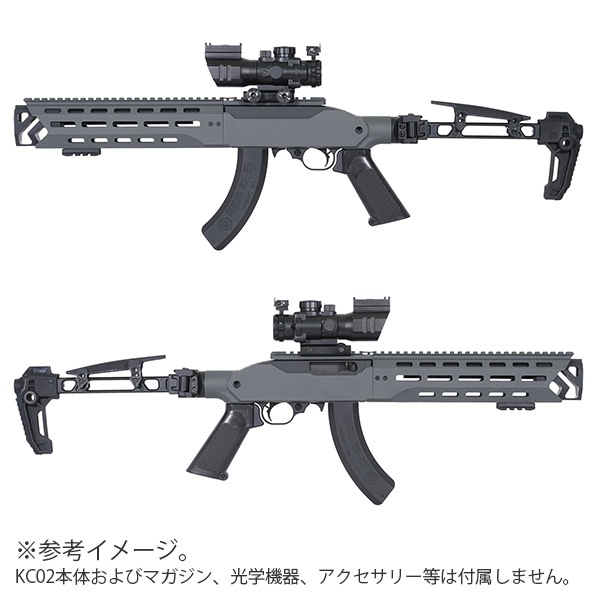 RGW X GBL KC02 タクティカルシャーシキット KJW KC02(10/22) GBB 用 4インチ Cerakote ブラック ...