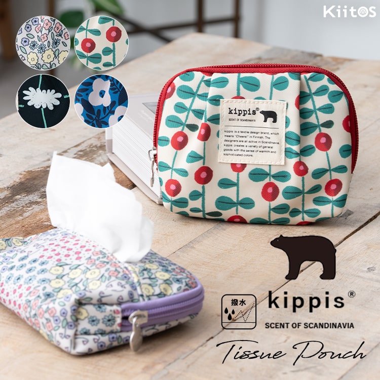 ポーチ ティッシュポーチ ブランド キッピス kippis 小物入れ レディース ミニ コスメポーチ 化粧ポーチ メイク ポケットティッシュ ファスナー おしゃれ かわいい ミモザ イチゴ ...