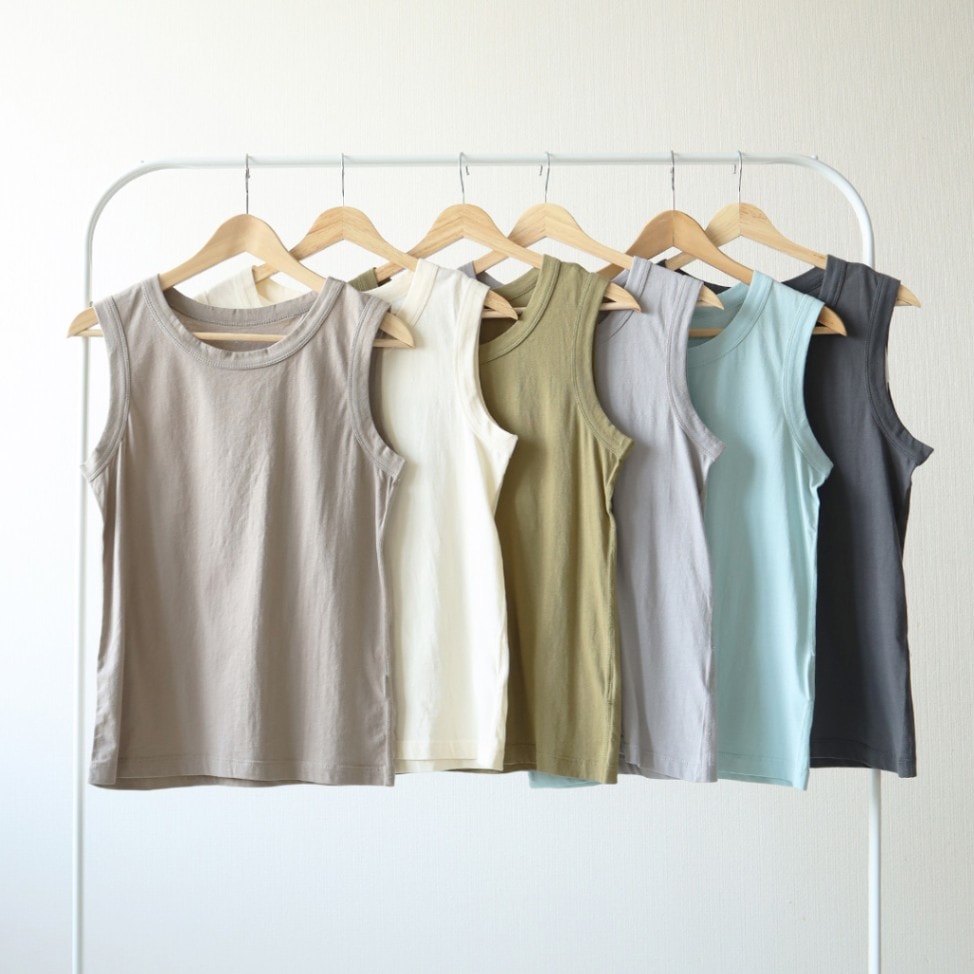 kermu (ケルム) 毎日着たくなる、オーガニックコットンmainichiタンク エクリュ/ベージュ/カーキ/パウダーブルー/グレー/チャコール|kermu |北欧雑貨＆インテリアの ...