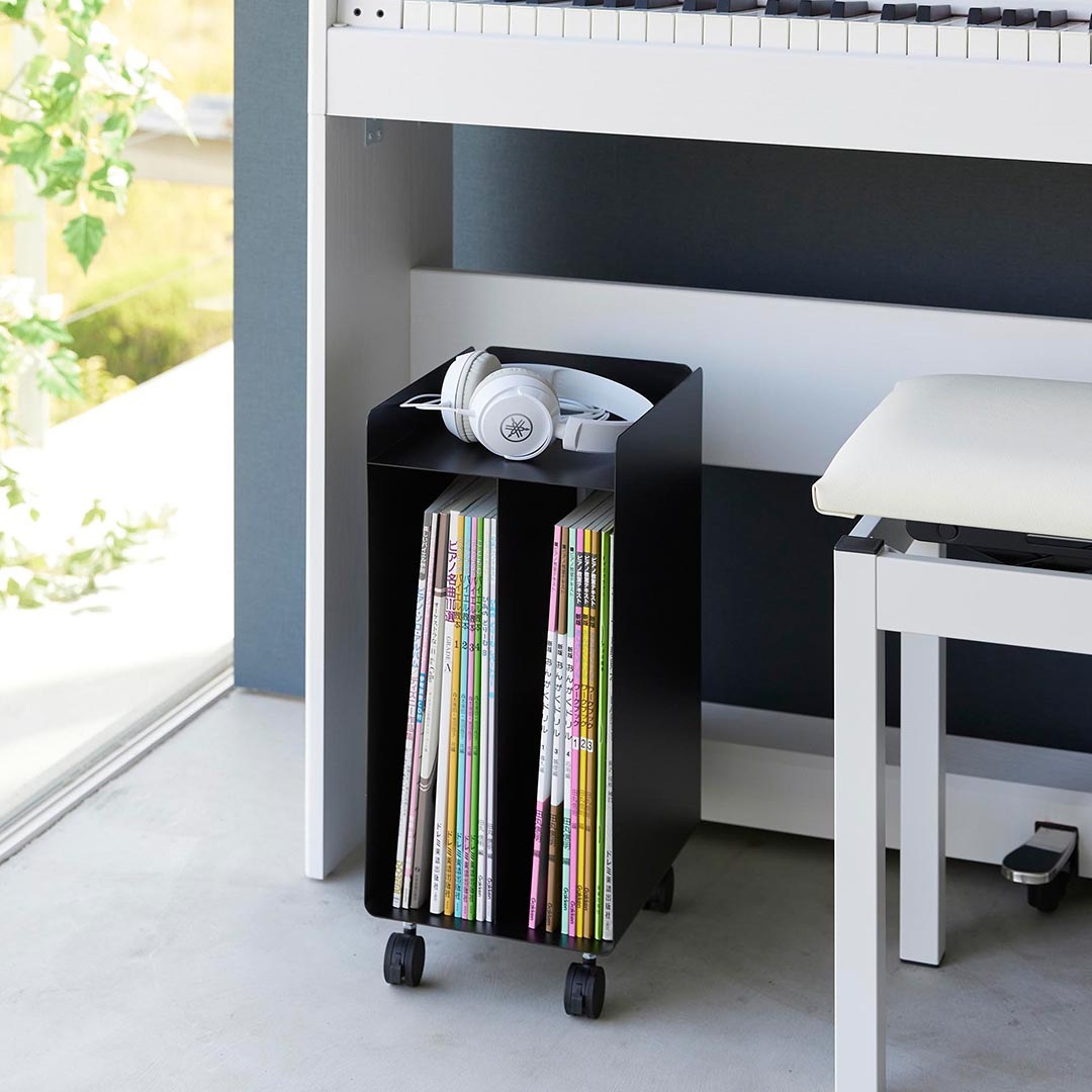 【受注発注】 山崎実業 tower ピアノ下楽譜収納ワゴン ホワイト/ブラック 1959 1960|山崎実業,tower |北欧雑貨＆インテリアのオンラインショップ【KOZLIFE】