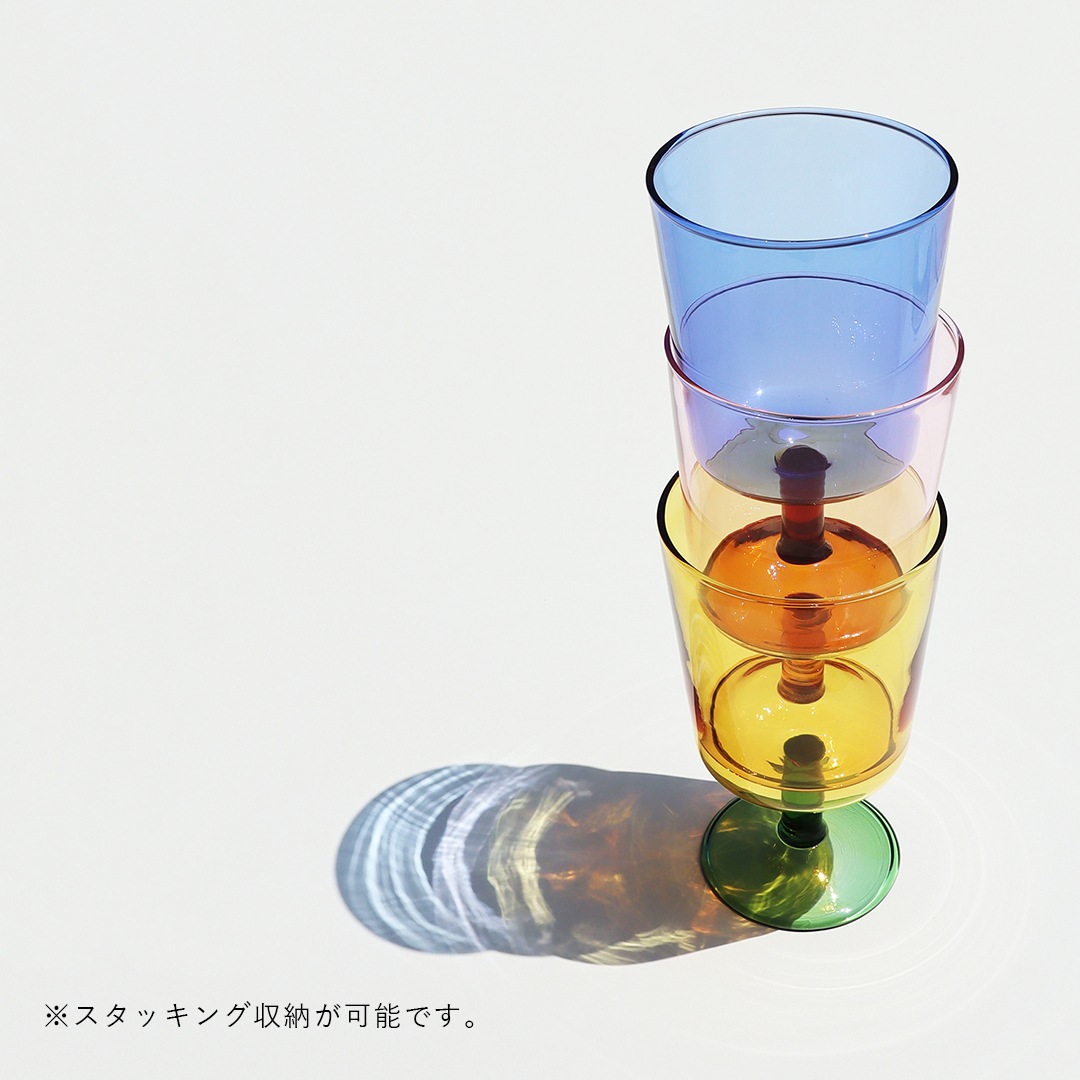 La Magiee (ラ・マジー) ゴブレット ブルー/イエロー/ピンク ガラス食器/耐熱/グラス/デザートカップ| Two-tone Color Glassware |北欧雑貨＆インテリアの ...