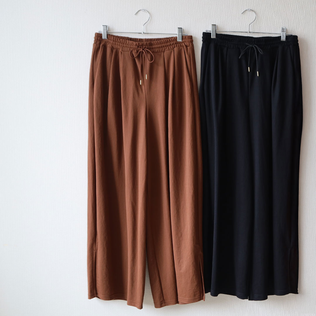 Sans Souci 34+ (サンスーシ) 接触冷感ワイドイージーパンツ ブラック/イエロー/ブラウン/ネイビー/オレンジ/ブルー|Sans Souci 34+ |北欧雑貨＆インテリアの ...