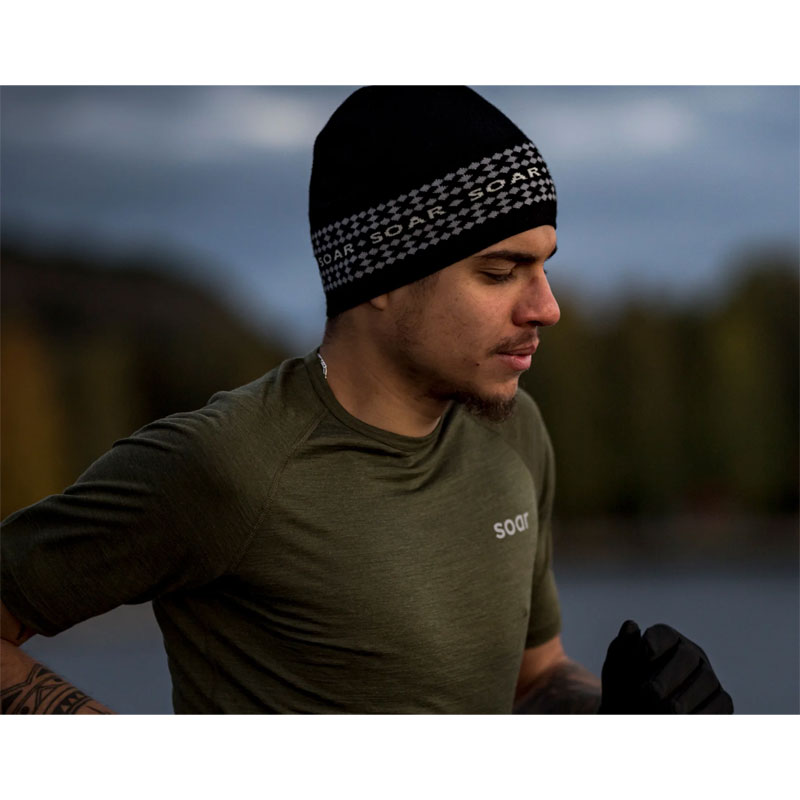 SOAR Running Jacquard Merino Beanie ランニング wso(sa19mwdeeptaupe) | ランニング ...