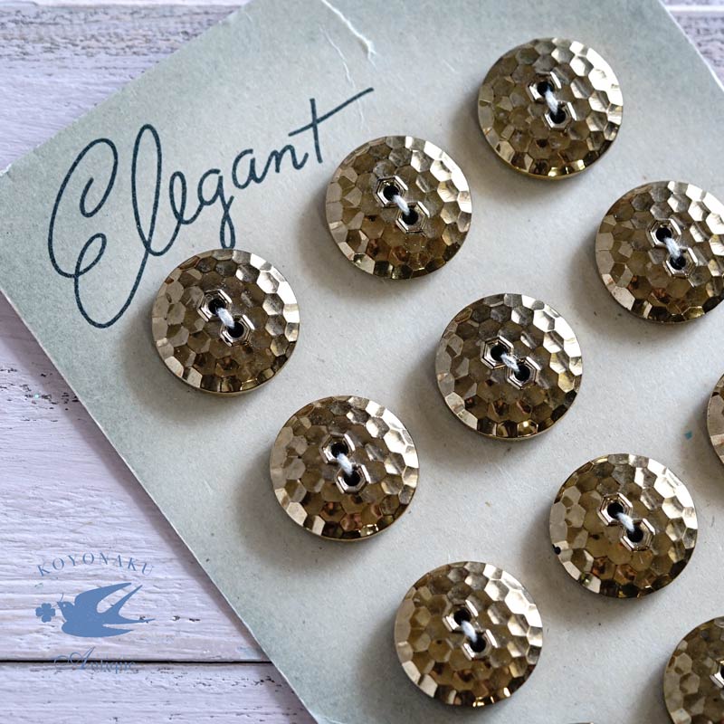 アンティークガラスボタン ゴールドメタルコーティング2.2cm gs-1343の通販｜こよなくアンティーク