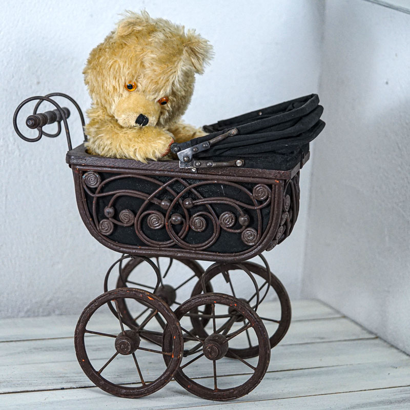 フランスアンティーク1900年代頃のドール用乳母車アイアンと木製 gt-990の通販｜こよなくアンティーク