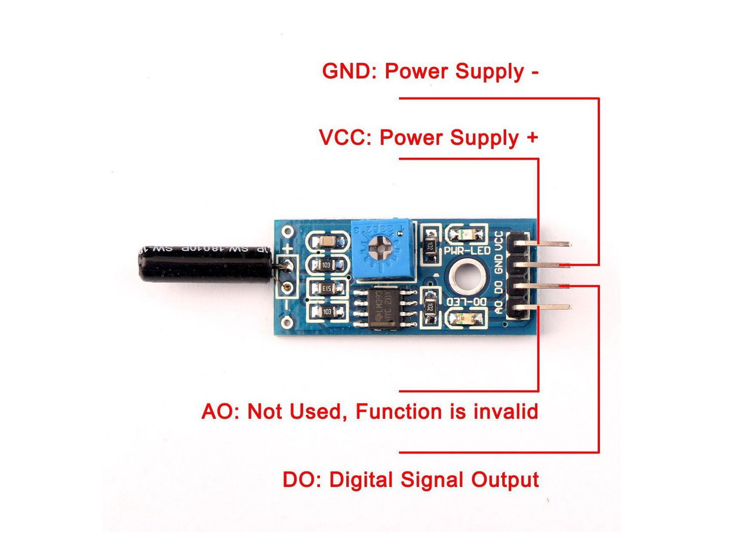 SW1801P 1個 高感度振動センサーモジュール 警報誘導モジュール 振動モジュール ノーマルオープンタイプ - 電子パーツ通販のKURA ...