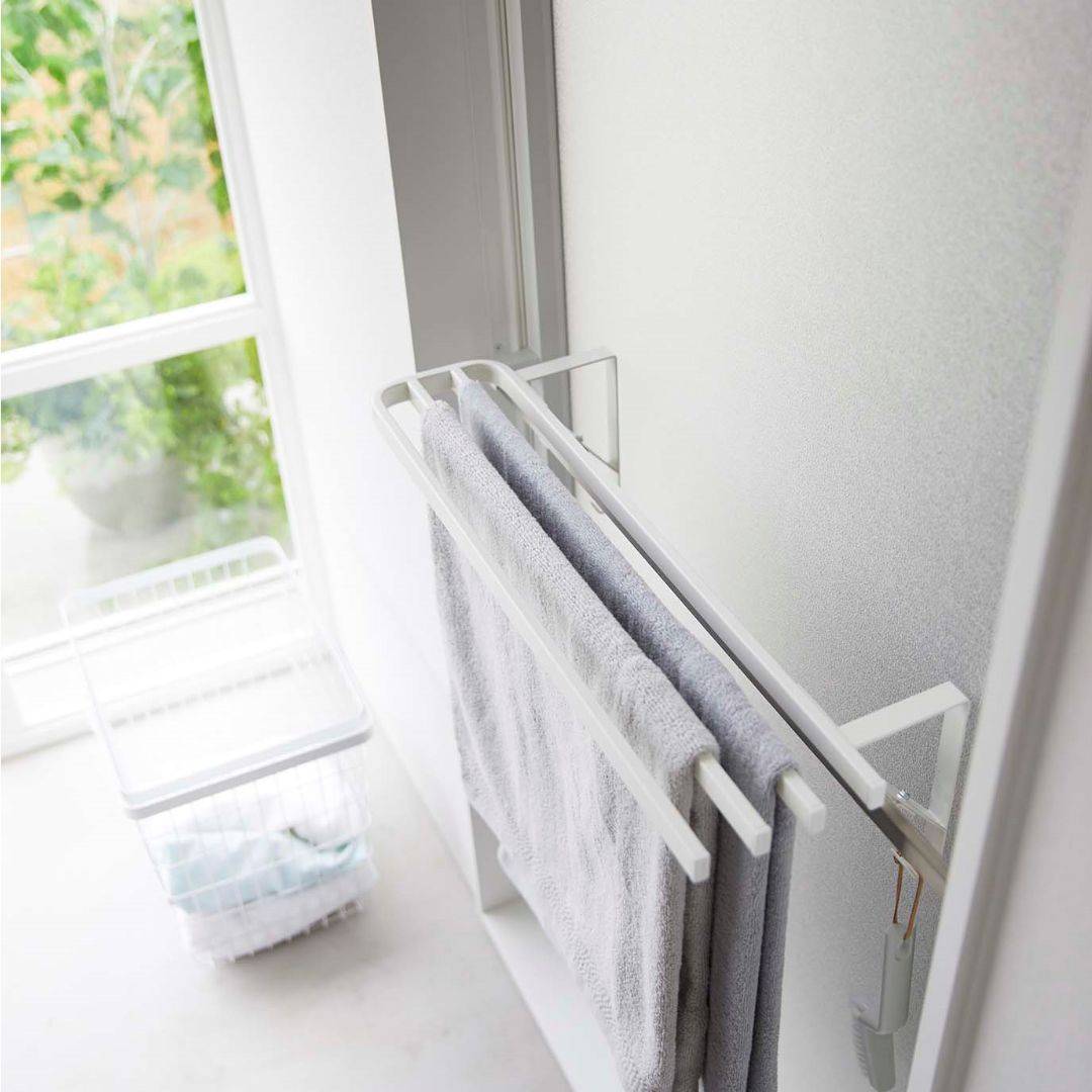 【tower】浴室扉タオル掛け上バスタオルハンガー｜バス・洗面用品,バス小物｜kurasso（クラッソ）