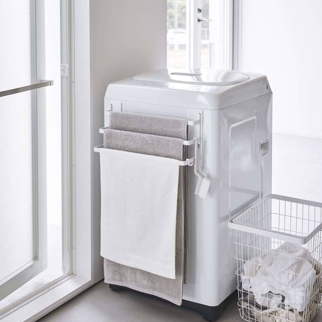 【tower】洗濯機前マグネットタオルハンガー 3連｜洗濯・ランドリー用品,ランドリー収納｜kurasso（クラッソ）