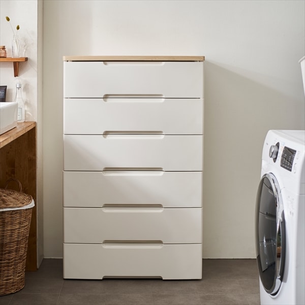 ウッドトップチェスト 6段 HG-726 ホワイト｜Simple Style(シンプルスタイル),チェスト｜kurasso（クラッソ）