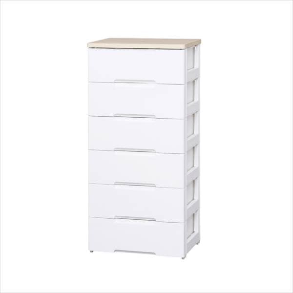 ウッドトップチェスト 6段 HG-556 ホワイト｜SIMPLE STYLE (シンプルスタイル),チェスト｜kurasso（クラッソ）